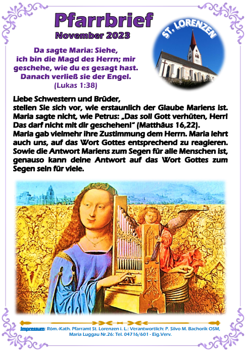 Pfarrbrief November 2023 – St. Lorenzen im Lesachtal